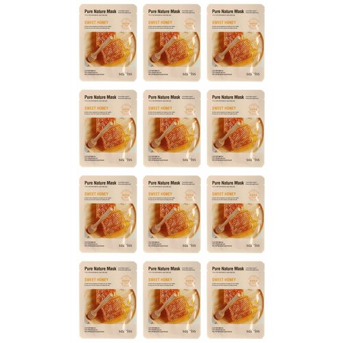 ANSKIN Маска тканевая Secriss Pure Nature Mask Pack- Sweet honey 25мл- 12 штук