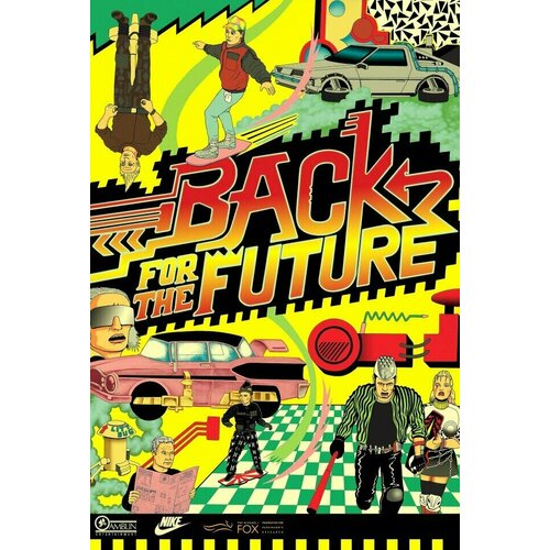 Плакат, постер на холсте Back for the Future/Назад за будущее. Размер 30 х 42 см