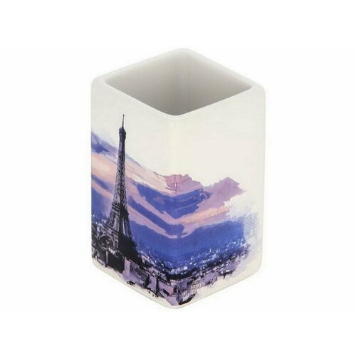 Керамический стакан для ванной комнаты "Париж " 280 мл , 11х7х7 см