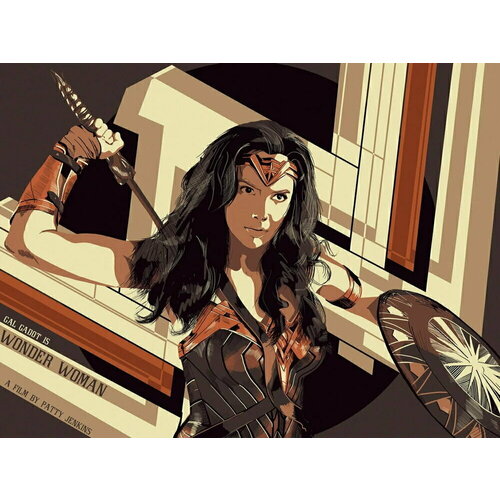 Плакат, постер на бумаге Wonder Woman/Чудо-женщина/искусство/арт/абстракция/творчество. Размер 30 х 42 см