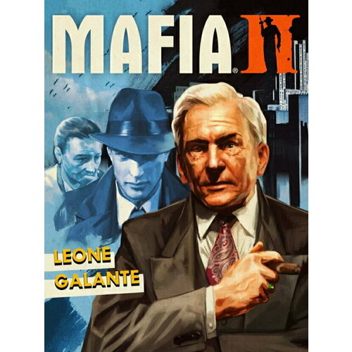 Плакат, постер на холсте Mafia 2-Leone Galante/Мафия 2/игровые/игра/компьютерные герои персонажи. Размер 30 х 42 см