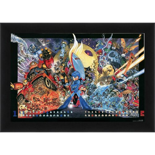 Плакат, постер на холсте Mega Man. Размер 42х60 см