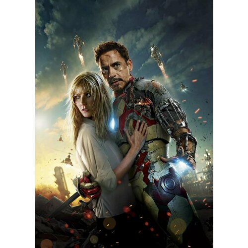 Плакат, постер на бумаге Железный человек 3 (Iron Man 3, 2013г). Размер 60 х 84 см