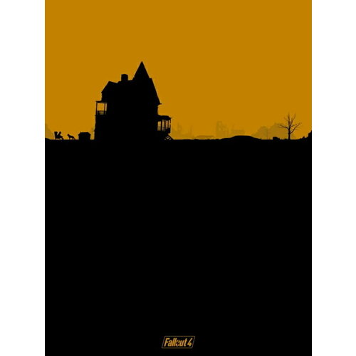 Плакат, постер на холсте Minimalism/Минимализм: Fallout 4/искусство/арт/абстракция/творчество. Размер 60 на 84 см