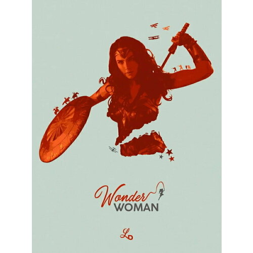 Плакат, постер на бумаге Wonder Woman/Чудо-женщина/искусство/арт/абстракция/творчество. Размер 60 х 84 см