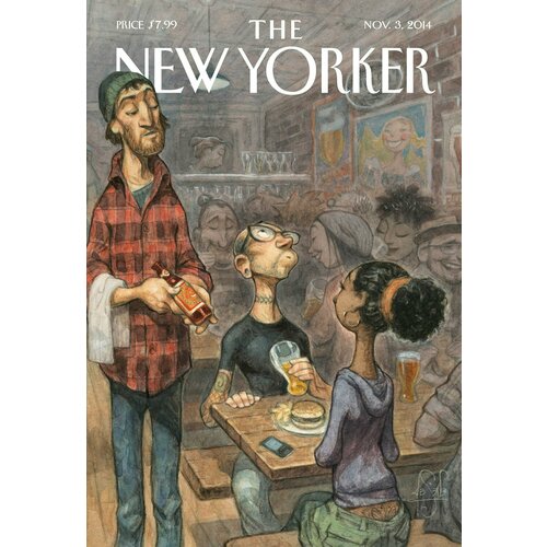Плакат, постер на холсте The New Yorker (Nov. 7, 2014). Размер 42 на 60 см