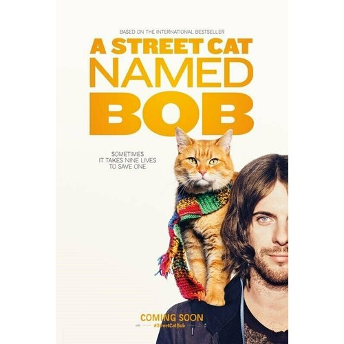 Плакат, постер на холсте Уличный кот по кличке Боб (A Street Cat Named Bob), Роджер Споттисвуд. Размер 30 х 42 см