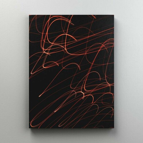 Интерьерная картина на холсте "Абстракция - световые линии" размер 45x60 см