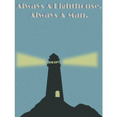 Плакат, постер на холсте Always A Lighthouse. Always A Man/Маяк/искусство/арт/абстракция/творчество. Размер 60 х 84 см