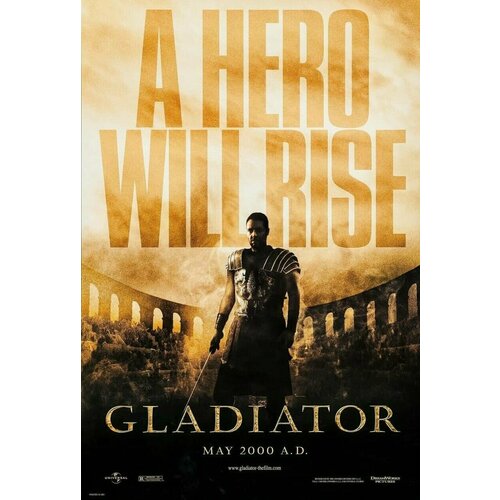 Плакат, постер на бумаге Гладиатор (Gladiator, 2000г). Размер 60 на 84 см