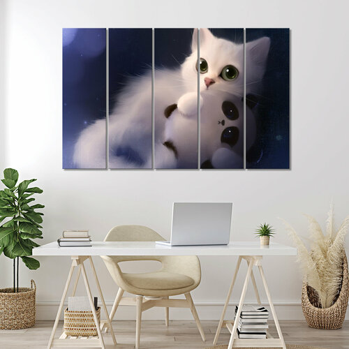 Модульная картина на холсте/ Красивый кот/Beautiful cat125х80