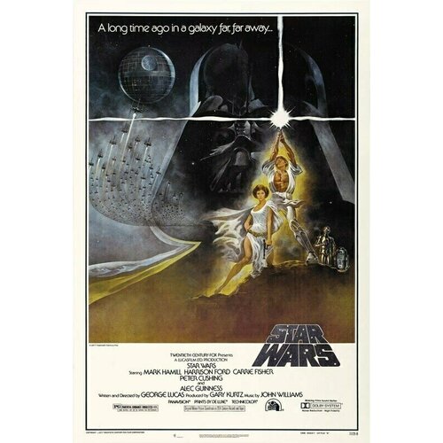 Плакат, постер на бумаге Звездные войны: Эпизод 4-Новая надежда (Star Wars), Джордж Лукас. Размер 60 х 84 см
