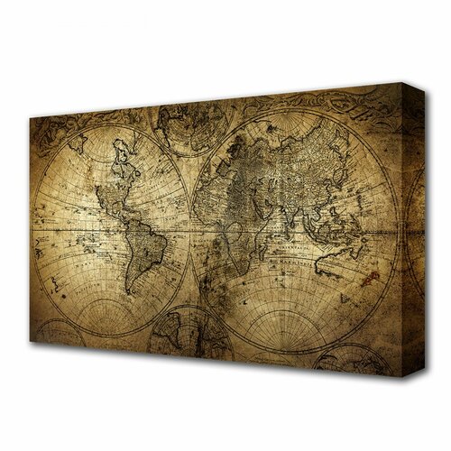 Картина на холсте Topposters "Карта мира", 60х100 см