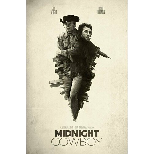 Плакат, постер на холсте Полуночный ковбой (Midnight Cowboy), Джон Шлезингер. Размер 21 х 30 см