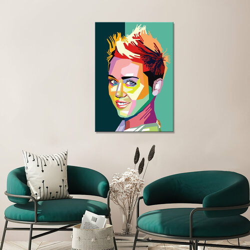 Картина/Картина на холсте для интерьера/Картина на стену/Картина для кухни/ -Miley Cyrus поп арт 30х40