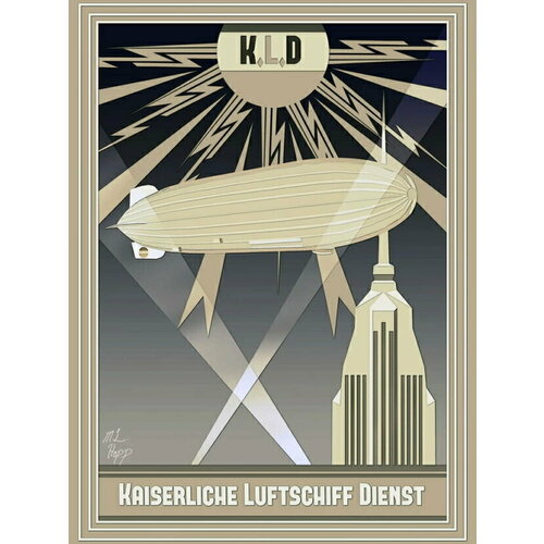 Плакат, постер на бумаге Kaiserliche Luftschiff Dienst/искусство/арт/абстракция/творчество. Размер 42 х 60 см