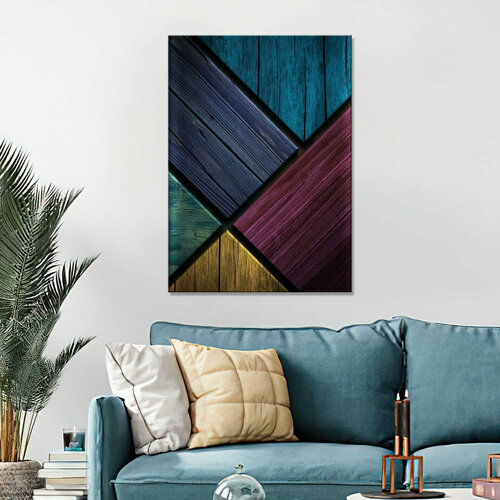 Картина интерьерная-текстура дерева разноцветная 50х70