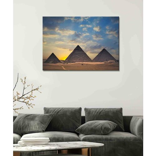 Картина на холсте для интерьера - "Египет, Пирамиды Гизы (1) 20х30"