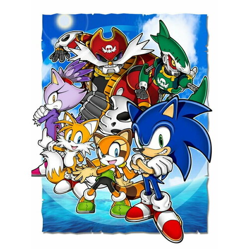 Плакат, постер на бумаге Sonic the Hedgehog/Соник в кино/искусство/арт/абстракция/творчество. Размер 21 х 30 см