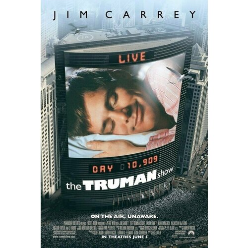 Плакат, постер на бумаге Шоу Трумана (The Truman Show), Питер Уир. Размер 42 х 60 см