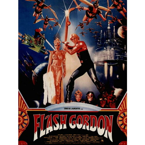 Плакат, постер на холсте Flash Gordon/Флэш Гордон/винтажный/ретро. Размер 30 х 42 см