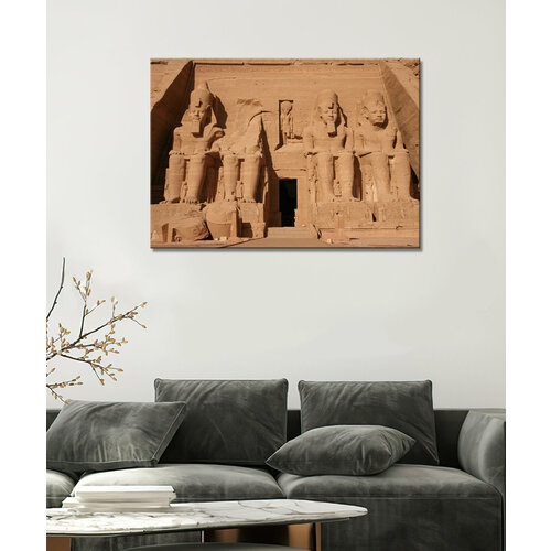 Картина/Картина на холсте для интерьера/Картина на стену/Картина для кухни/ - Египет/Храм Рамзеса II в Абу-Симбеле (1) 30х40