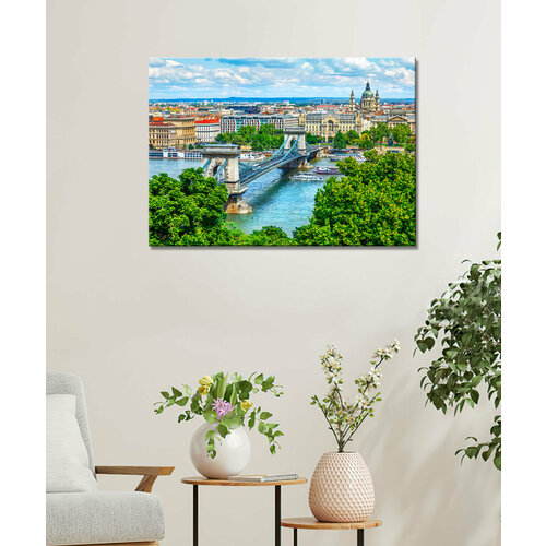 Картина/Картина на холсте для интерьера/Картина на стену/Картина для кухни/ - Будапешт, мост 1 30х40