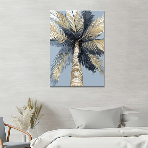 Картина интерьерная-Бледно-золотистая пальма 50х70