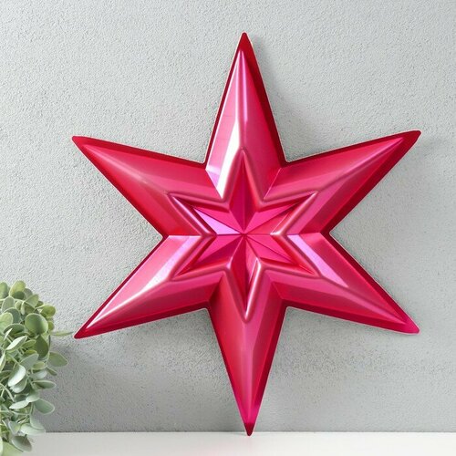 Фигурка «Звезда в Звезде» малая красный металлик, половинка, 34х39 см 9825796