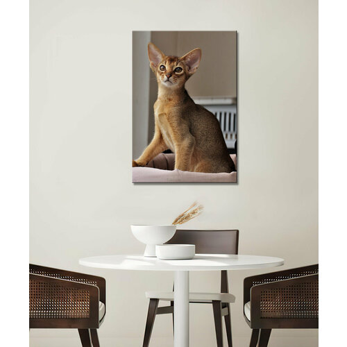 Картина - кошка, абиссинская кошка, древняя кошка, домашняя кошка, ласковая кошка, кот (186) 50х70
