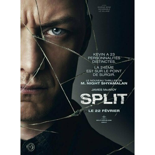 Плакат, постер на бумаге Сплит (Split), М. Найт Шьямалан. Размер 21 х 30 см