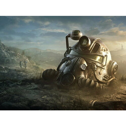 Плакат, постер на холсте Fallout/Фаллаут/игровые/игра/компьютерные герои персонажи. Размер 21 х 30 см