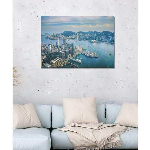 Картина на холсте для интерьера - "Гонконг (10) 30х40"