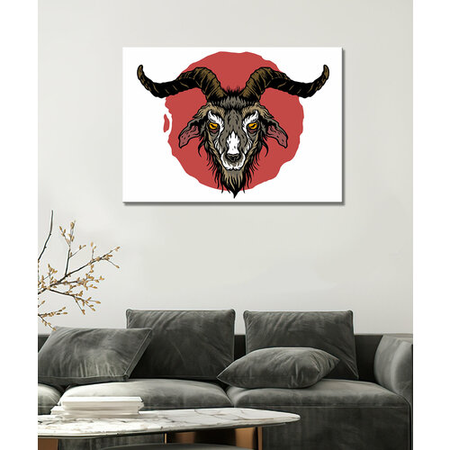 Картина для интерьера коза арт, козел арт (4) 20х30