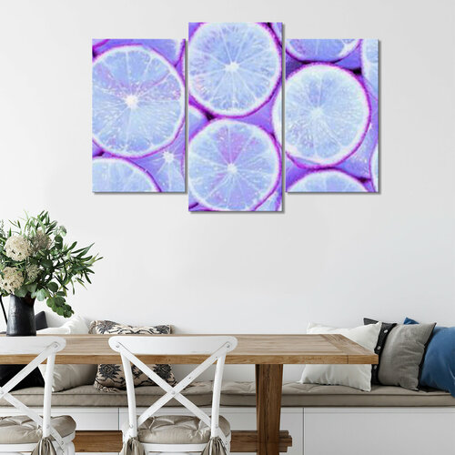 Модульная картина/Модульная картина на холсте/Модульная картина в подарок/ фиолетовый цитрус/purple citrus 120х80