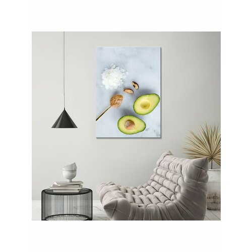Картина на холсте с подрамником Авокадо пополам 30х40