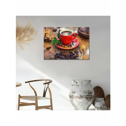 Картина на холсте с подрамником Ароматный горячий кофе 5 60х80