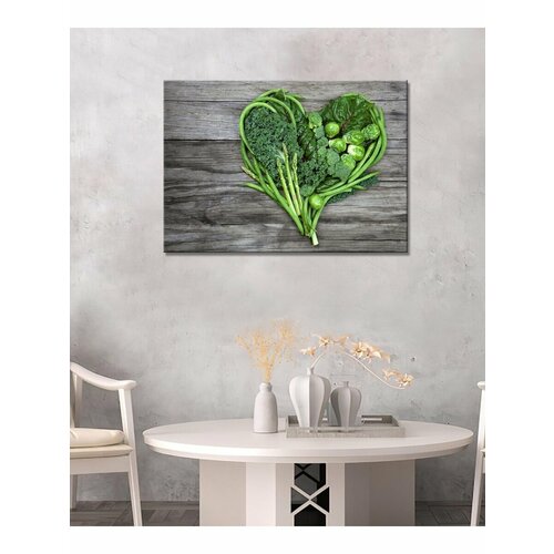 Картина на холсте с подрамником Сердце из зелени 60х80