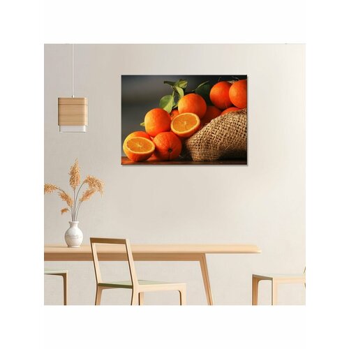 Картина на холсте с подрамником спелые апельсины 30х40