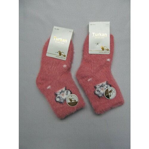 Носки Turkan 2 пары, размер 3-5, розовый