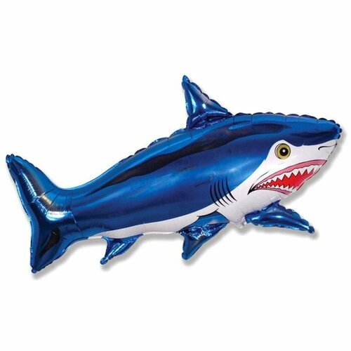 Шар фольгированный 42" «Акула большая», цвет синий (комплект из 8 шт)