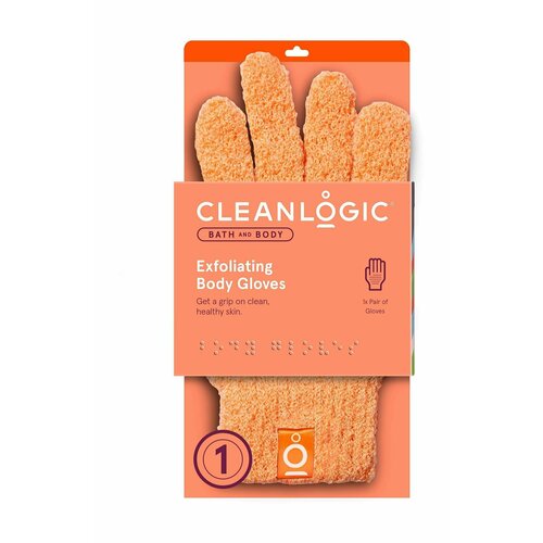 Набор из 2 мочалок-перчаток для массажа и пилинга Cleanlogic Bath & Body Exfoliating Body Gloves