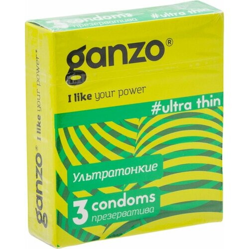 Презервативы Ganzo Ultra Thin №3 Супер тонкие 3шт х1шт