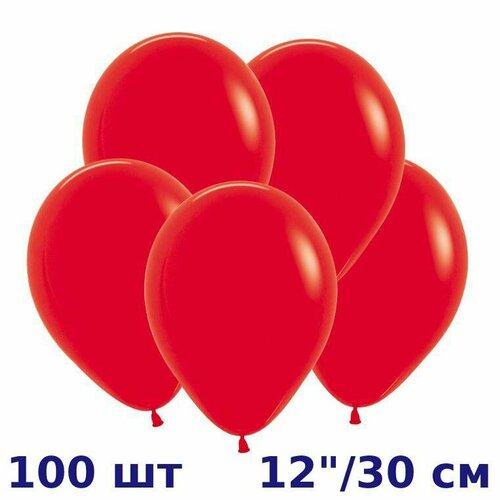 Воздушный шар (100шт, 30см) Красный, Пастель / Red, SEMPERTEX S.A, Колумбия