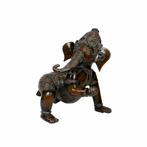 Декоративная фигура ручной работы, из бронзы "Ганеша младенец" Ganga Store, высота 50 см