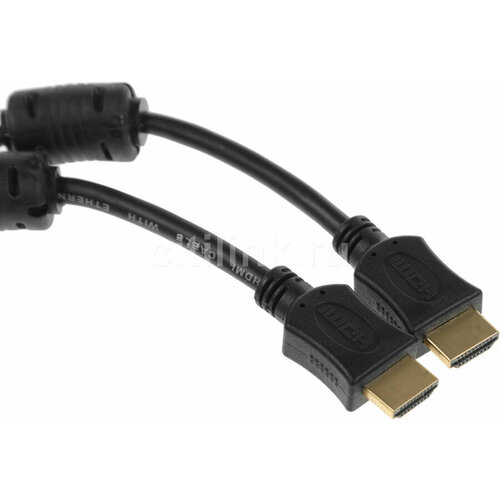 Кабель соединительный аудио-видео Premier, HDMI (m) - HDMI (m) , ver 1.4, 10м, GOLD, ф/фильтр, черный [5-813]