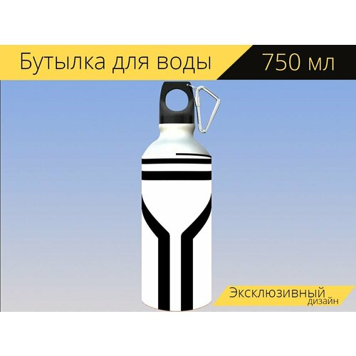 Бутылка фляга для воды "Вода, фильтр, воронка" 750 мл. с карабином и принтом
