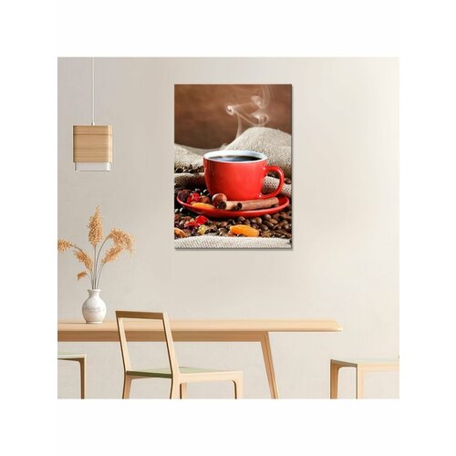 Картина на холсте с подрамником Ароматный горячий кофе3 30х40