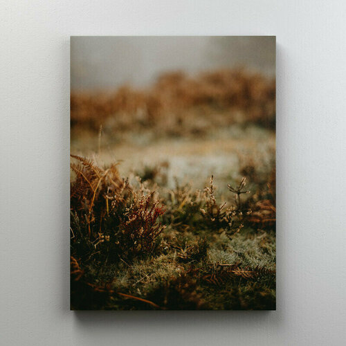 Интерьерная картина на холсте "Пейзаж - сухая трава, в скандинавском стиле" размер 22x30 см