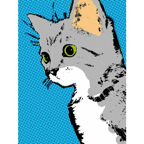 Плакат, постер на холсте Cat: Art/Кот Арт/искусство/арт/абстракция/творчество. Размер 21 на 30 см